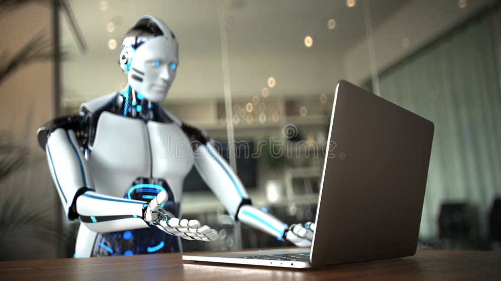 Humanoid Chat Robot stock illustration. Illustration of office - 270876838