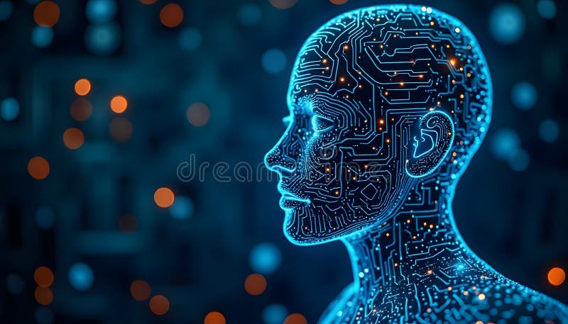 Humanoid Circuit Board Face Profile Stock Photo - Image of idea ...