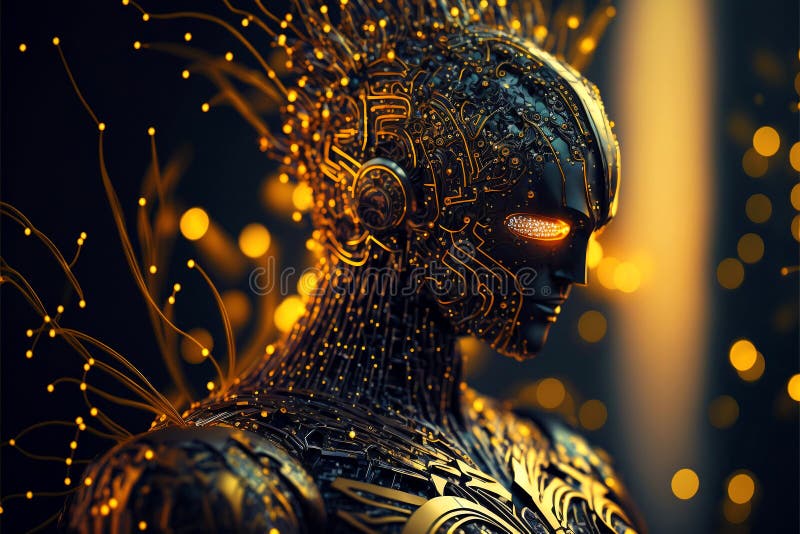 Humanoid Cybernetic Figure with Decorated Circuits: the Future of ...