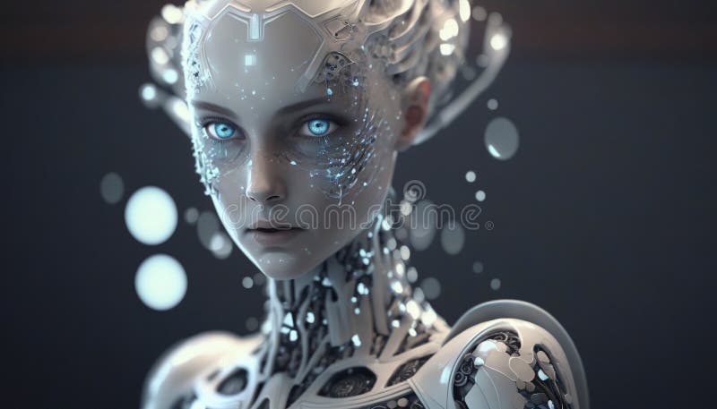 Humanoid Cyborg. Generative AI Stock Illustration - Illustration of ...