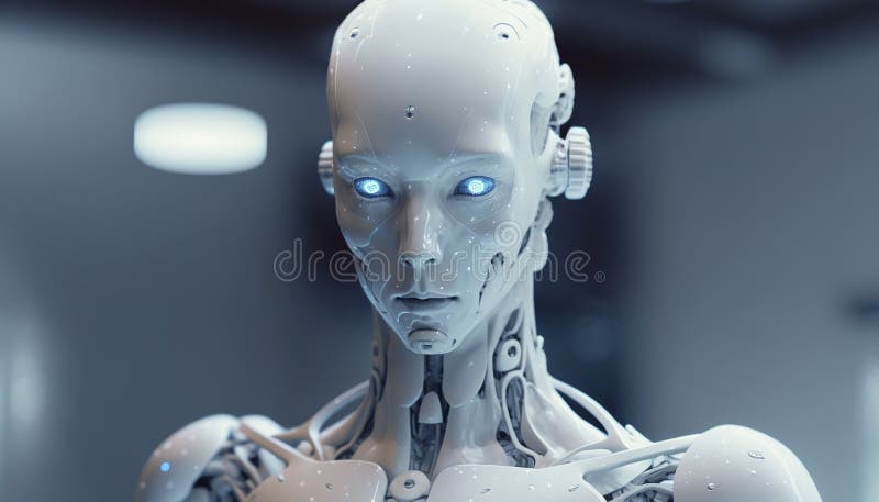 Humanoid Cyborg. Generative AI Stock Illustration - Illustration of ...