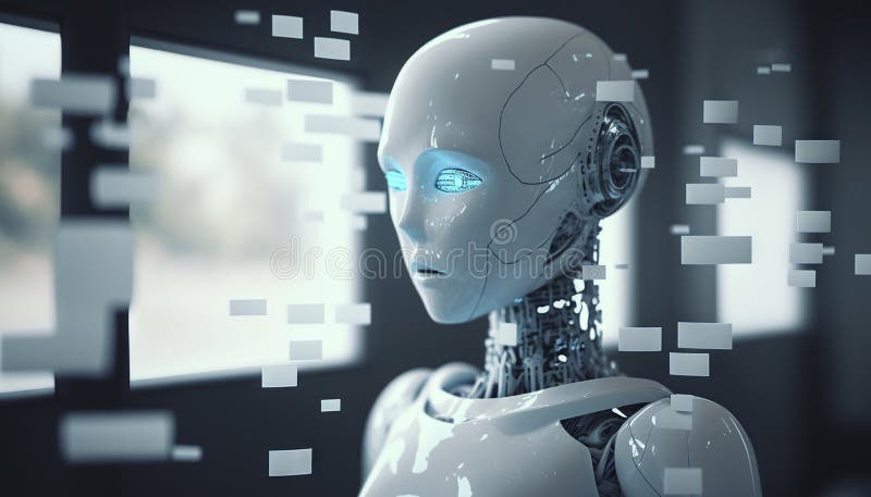 Humanoid Cyborg. Generative AI Stock Illustration - Illustration of ...