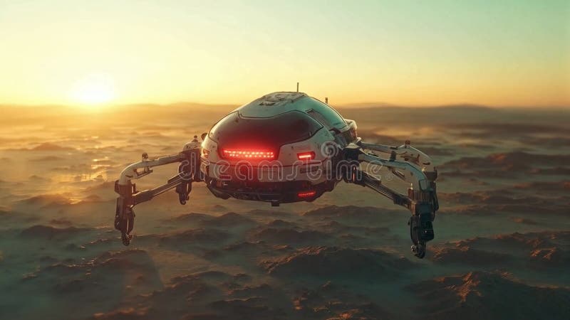 Humanoid Explorer Surveying New Planets in a Distant Solar System at ...