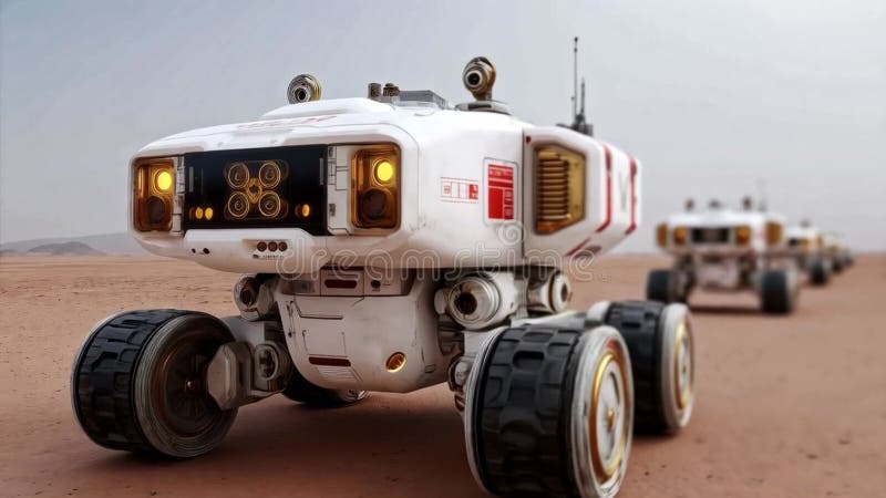 Explorers on Distant Planets Use Advanced Technology for Analysis in ...