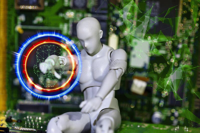 Humanoid Face Recognition Concept Stock Photo - Image of decentralized ...