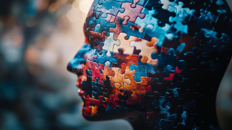 A Humanoid Figure Covered with Vibrant Puzzle Pieces Illustrates the ...