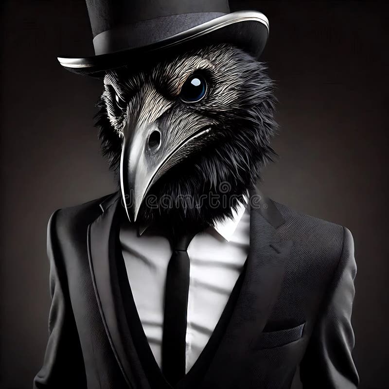 A Humanoid Figure with the Head of a Crow Stock Illustration ...