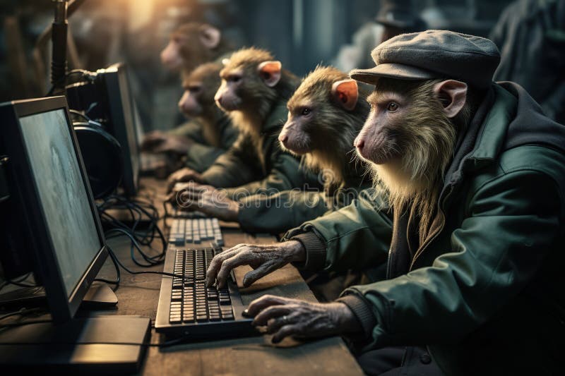 Humanoid-looking Rats Working with Computers Stock Illustration ...