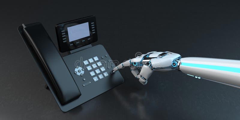 Robot Hand Business Phone stock illustration. Illustration of ...