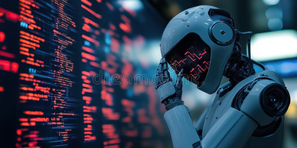 Humanoid Robot Appears Stressed while Analyzing Complex Data on Digital ...