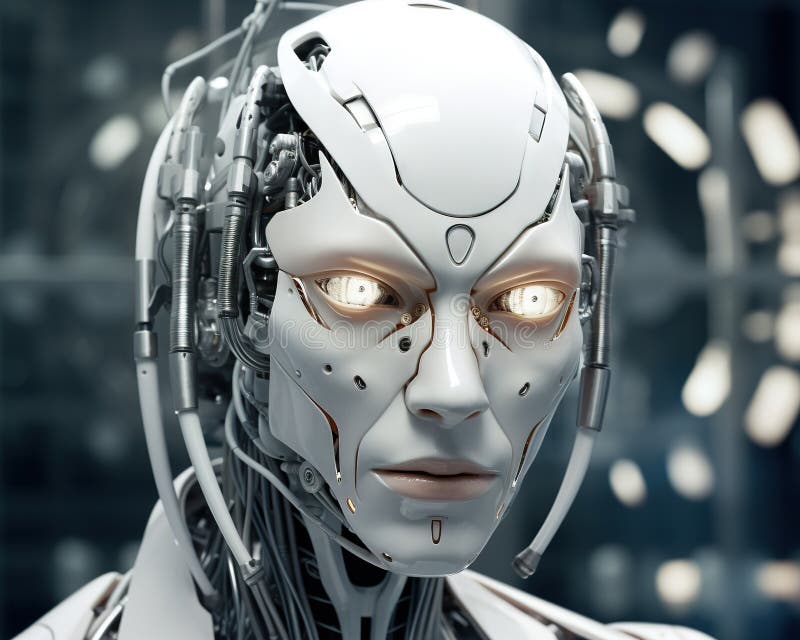 Humanoid Robot Artificial Inteligence is a Futuristic Concept. Stock ...
