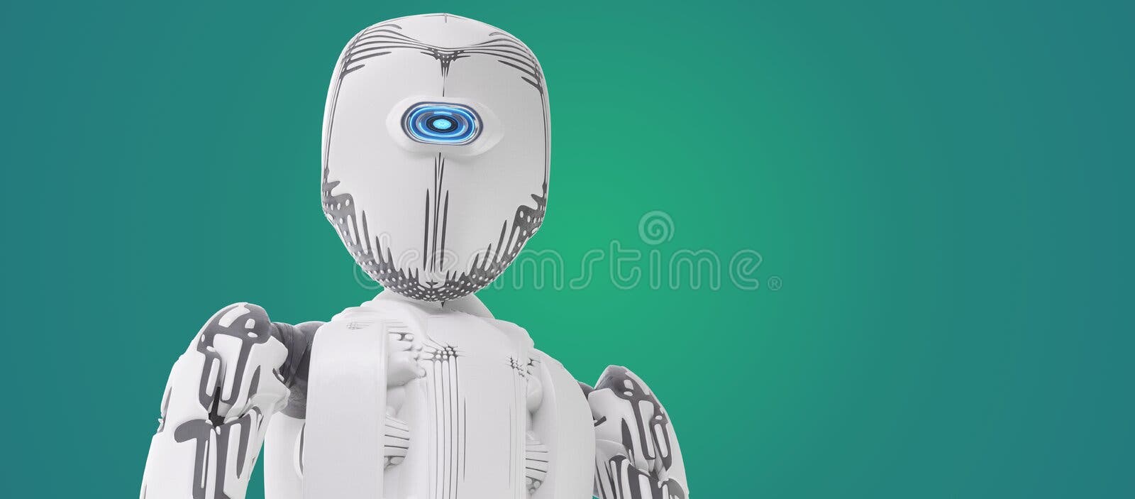 3d Illustration of Little Robot Handy Robot Man Working on Cog Wheel ...