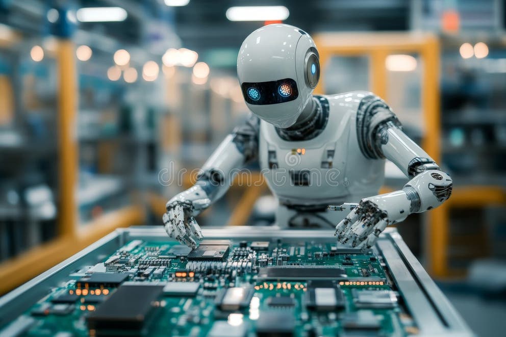 Humanoid Robot Assembling Circuit Board in Advanced Technology Lab ...