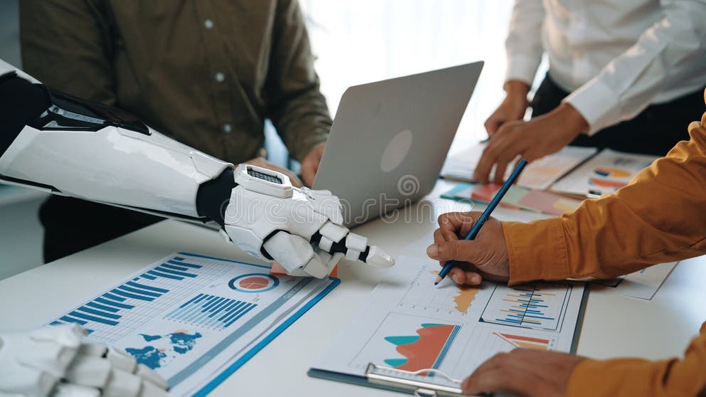 Humanoid Robot Assisting Professionals with Data Analysis and Business ...