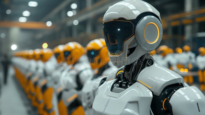 Humanoid Robot, Assisting Workers Stock Image - Image of hitech ...