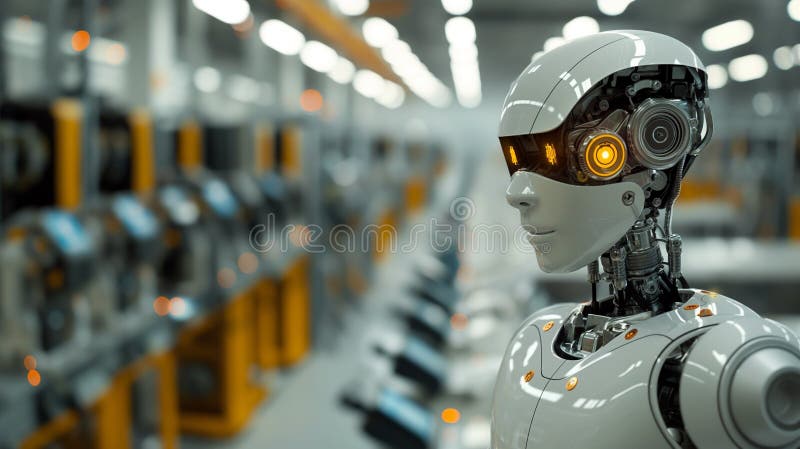 Humanoid Robot, Assisting Workers Stock Photo - Image of artificial ...