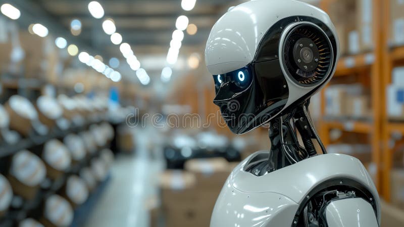 Humanoid Robot, Assisting Workers Stock Image - Image of futuristic ...