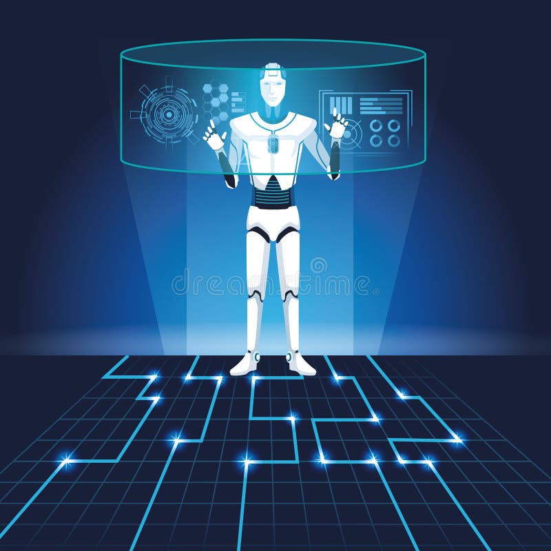 Humanoid robot avatar stock vector. Illustration of elements - 133412389