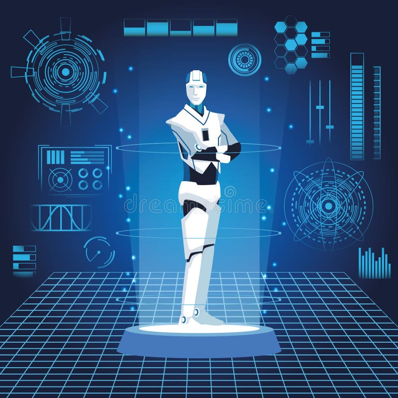 Humanoid robot avatar stock vector. Illustration of abstract - 133412261