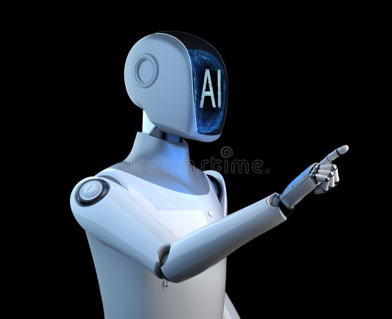 Metal Humanoid Robot S Face. Generative AI Stock Illustration ...