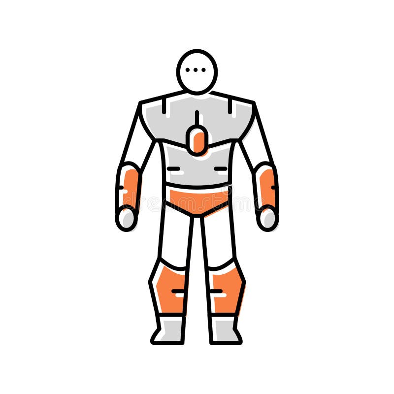 Humanoid Robot Color Icon Vector Illustration Stock Vector ...