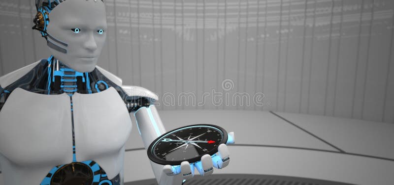 Humanoid Robot Compass stock illustration. Illustration of data - 148854939