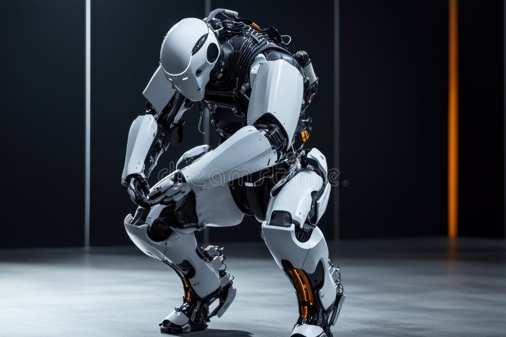 Advanced Humanoid Robot in a Dynamic Pose Showcasing Mechanical Design ...