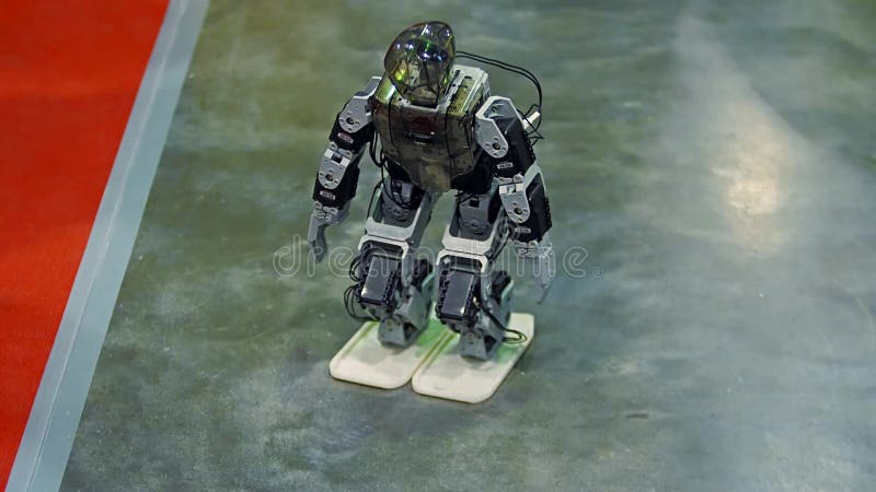 Humanoid robot dance. stock footage. Video of exhibition - 145279494