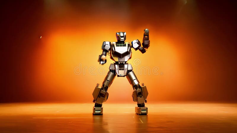 Humanoid Robot Dancing on a Futuristic Stage. Concept of Robotics ...