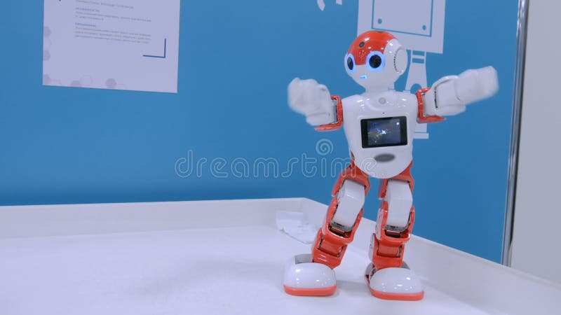 Humanoid Robot Dancing at Robotic Show Stock Footage - Video of cyber ...
