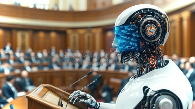 Robot Presenting Advanced Technology Solutions in a Formal Assembly ...