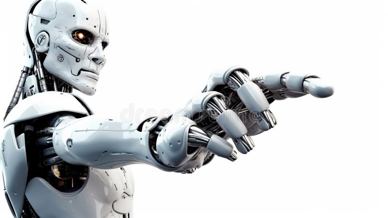 A Robot Extends Its Hand, Mechanical Fingers Giving Thumbs Up ...