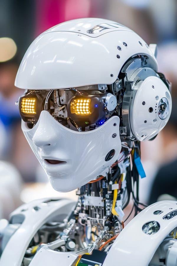 The Humanoid Robot Features Glowing Eyes and an Intricate Design ...