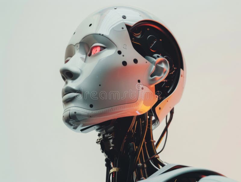 The Humanoid Robot Features an Intricate Design with Visible Internal ...