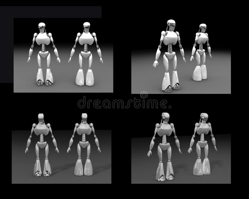 Humanoid Robot Figure, Android, 3d Render Stock Illustration ...