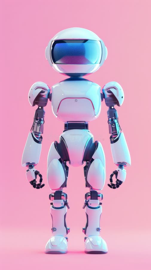 Humanoid Robot with Futuristic Design, Front View. Robotics and ...