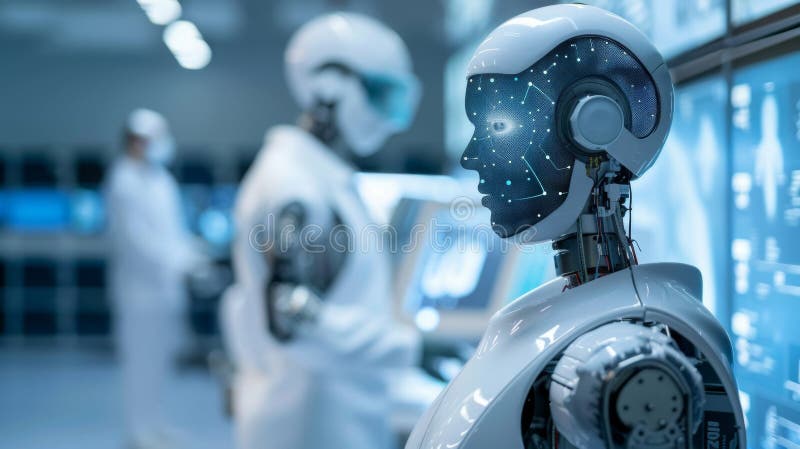 Advanced Humanoid Robot in High-Tech Laboratory Stock Image - Image of ...