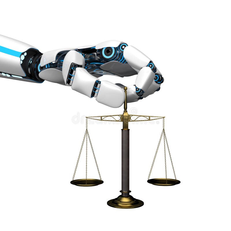 Humanoid Robot Hand Beam Balance Stock Illustration - Illustration of ...