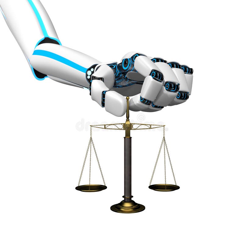 Humanoid Robot Hand Beam Balance Stock Illustration - Illustration of ...