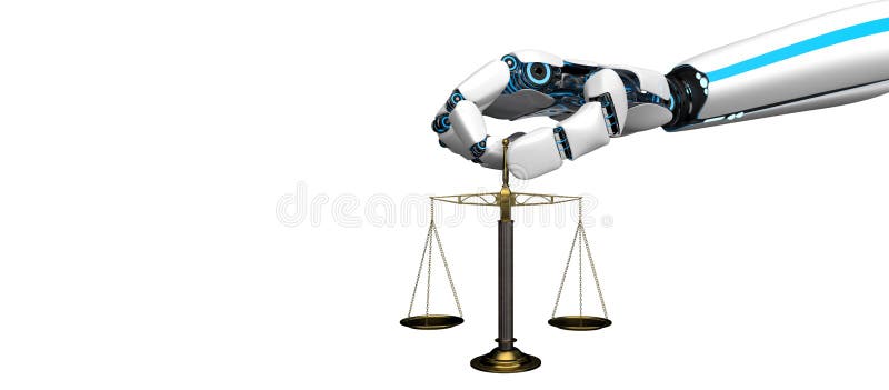 Humanoid Robot Hand Beam Balance Stock Illustration - Illustration of ...