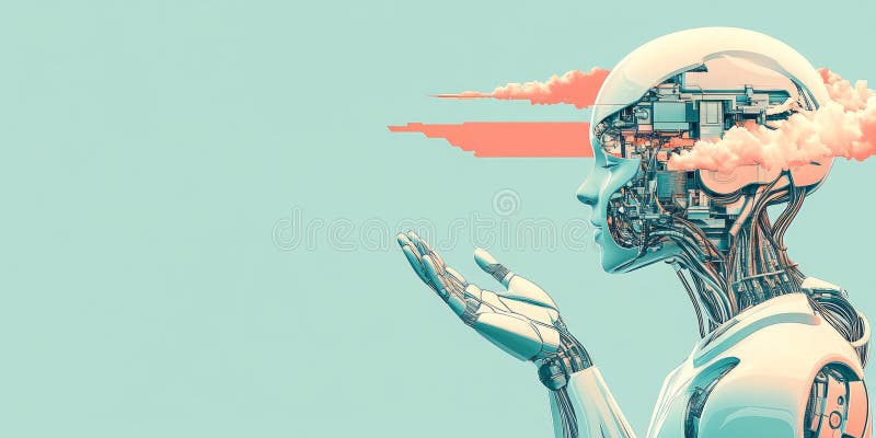 A Humanoid Robot Holds Its Hand Out, Showcasing an Intricate Blend of ...