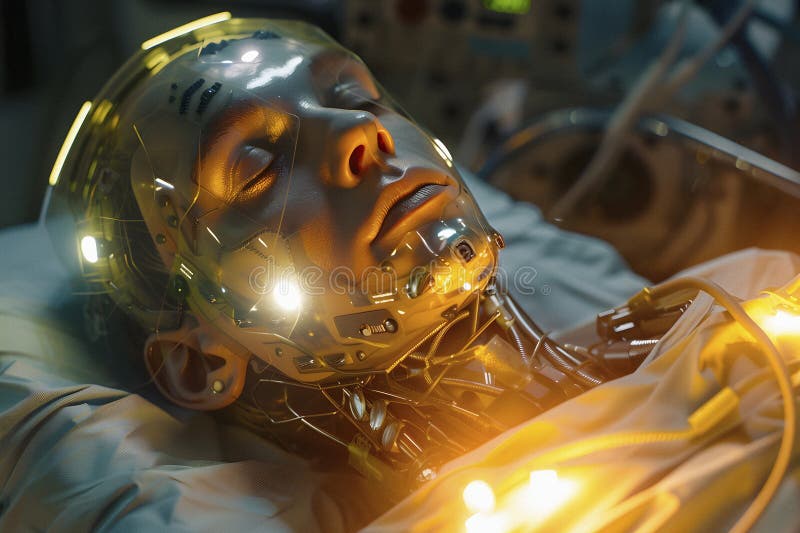 Robot on an Operating Room Table, Generative AI Stock Illustration ...