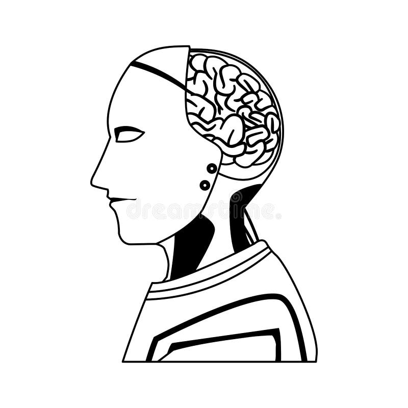 Humanoid Robot Icon, Flat Design Stock Vector - Illustration of robotic ...