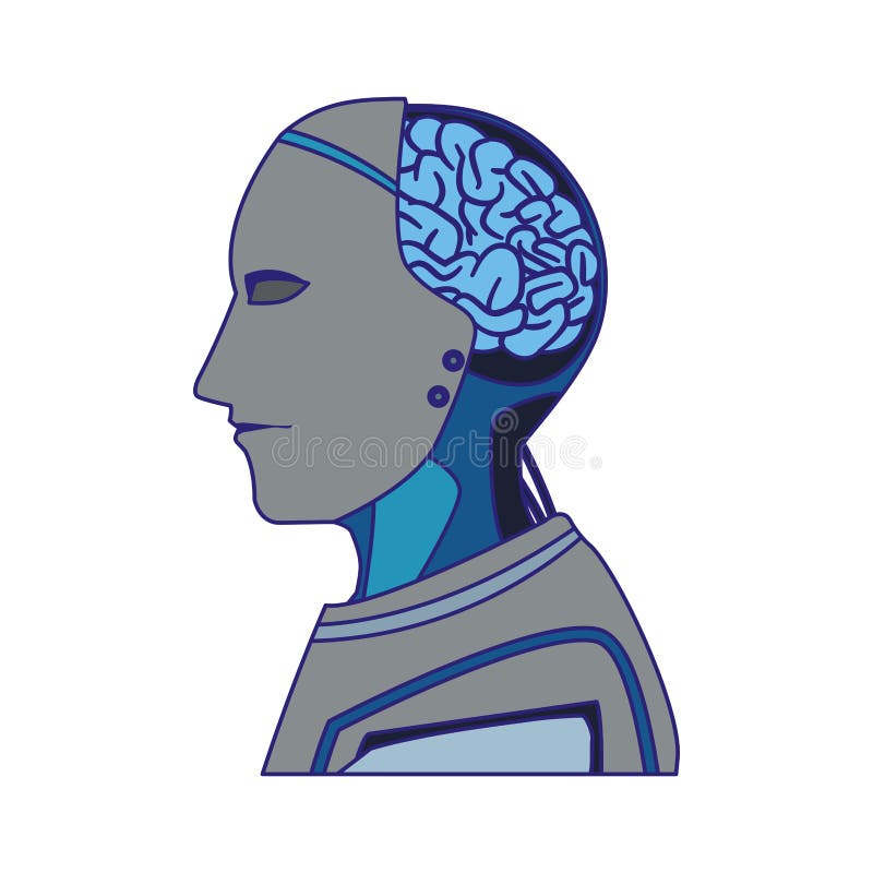 Humanoid Robot Icon, Flat Design Stock Vector - Illustration of ...