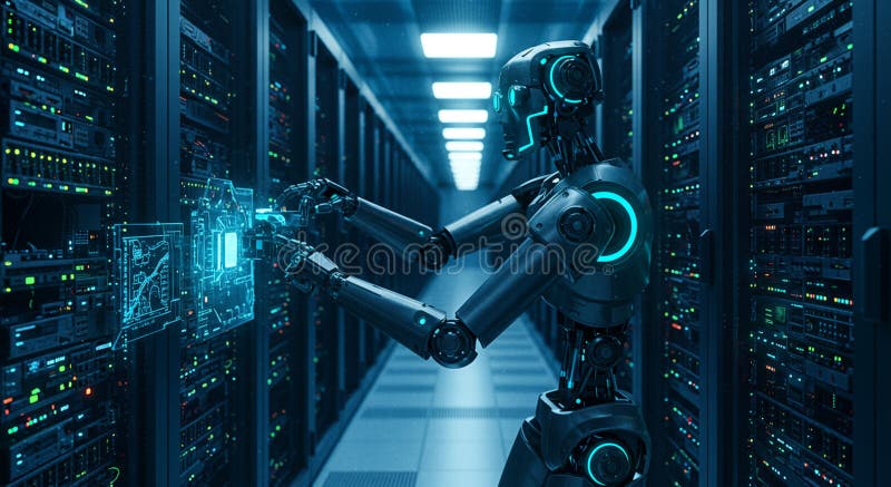A Humanoid Robot Interacts with a Holographic Interface in a Server ...