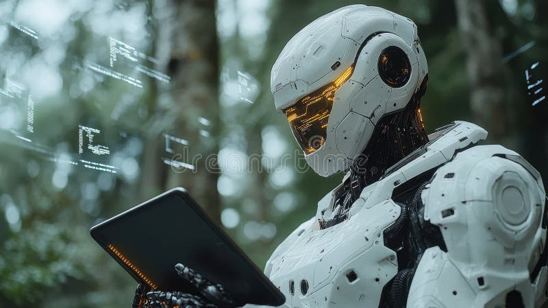 A Humanoid Robot Interacts with an IPad while Surrounded by Floating ...