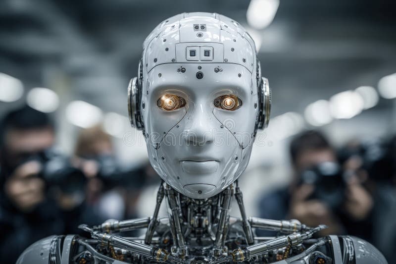 Advanced Humanoid Robot on Display Draws Attention in a Technology ...