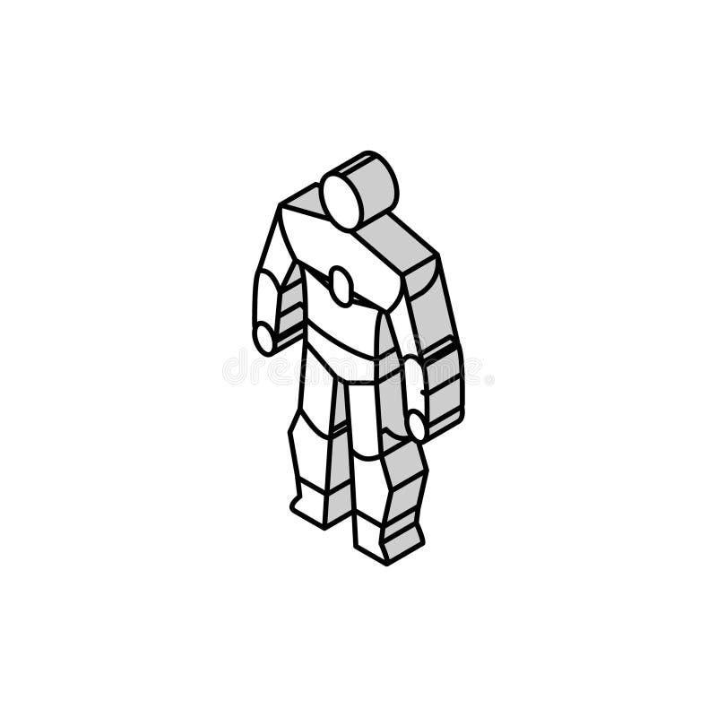 Humanoid Robot Isometric Icon Vector Illustration Stock Vector ...