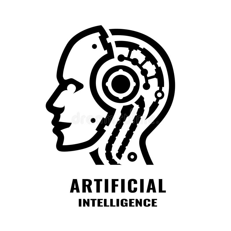 Humanoid Robot, Logo, Symbol. Stock Vector - Illustration of brain ...