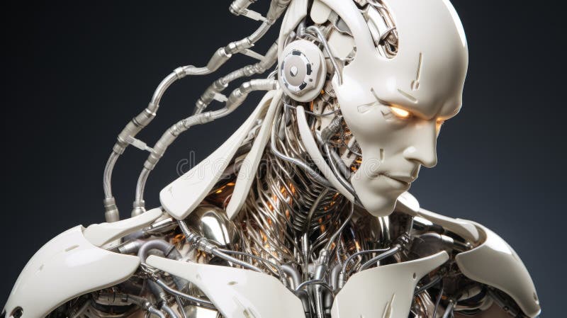 High-tech Robot with Energy in the Form of Lightning, AI Stock Image ...